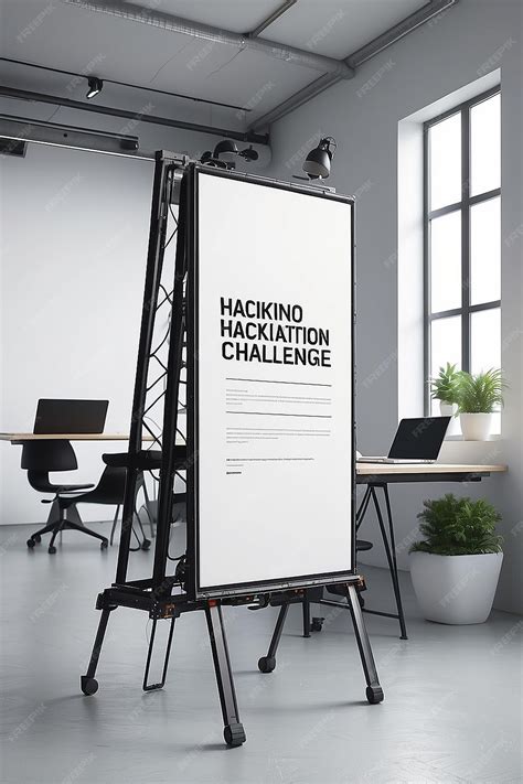Premium Photo Tech Hackathon Coding Challenge Rules Signage Mockup