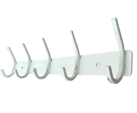5 Hook Wall Mounted Hook Rack Antique White Heys Imports