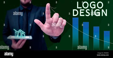 Conceptual Caption Logo Design Word Written On A Graphic Representation Or Symbol Of Company