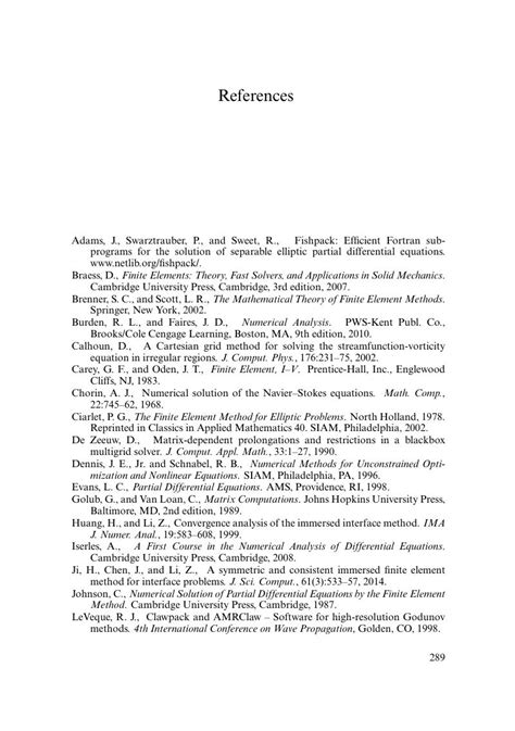 References Numerical Solution Of Differential Equations