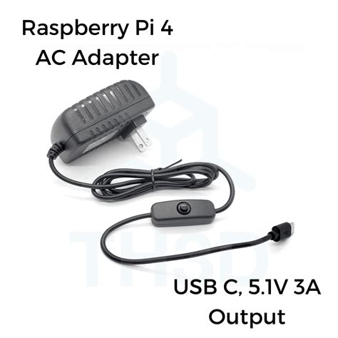 Raspberry Pi 4 3 Amp Power Adapter Usb C Th3d Studio Llc