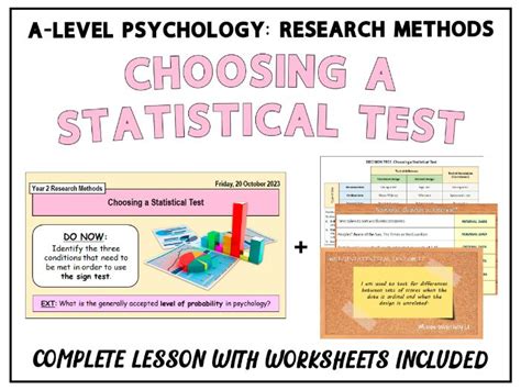 A Level Psychology Choosing A Statistical Test [year 2 Research Methods] Teaching Resources