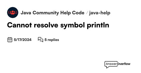 Cannot Resolve Symbol Println Java Community Help Code Learn