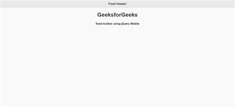 How To Make Basic Toolbars Using Jquery Mobile Geeksforgeeks