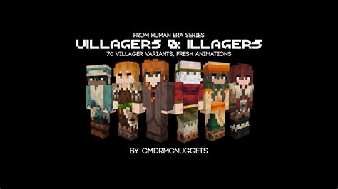 [ Bedrock ] Human Era Villagers And Illagers X Actions N Stuff Gallery