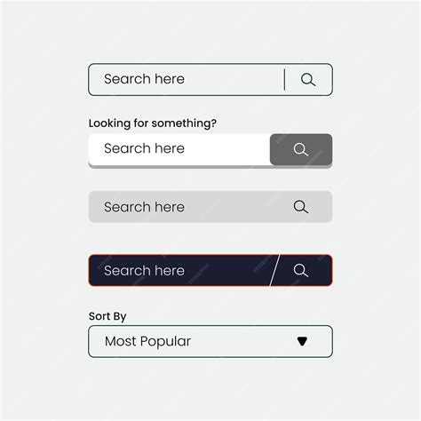 Premium Vector Search Bar Set Search Boxes Ui Template Search Bar Element