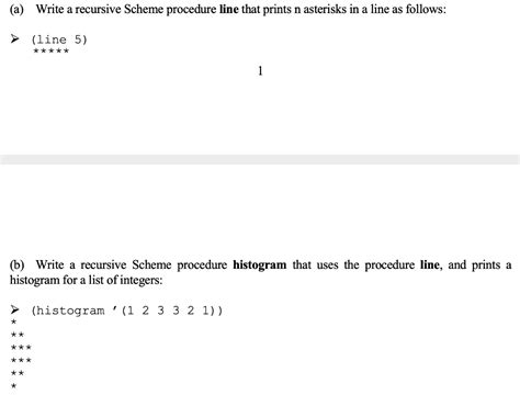 solved a write a recursive scheme procedure line that