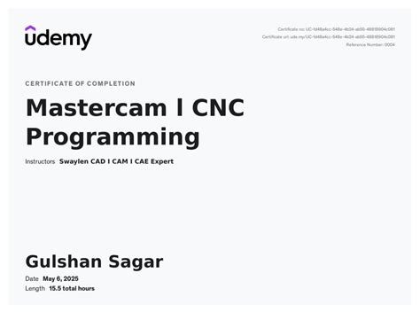 Udemy Course Completion Certificate Gulshan Sagar