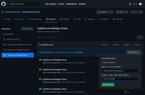 Github Myactionwaylighthouse Badger Workflows Generates Adds And Updates Manually