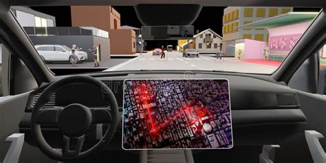 Auto Pilot Car Driverless Screen Gps Object Detection Sensor Digital