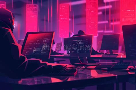 Animations Of Various Ransomware Threats Stock Illustration Illustration Of Performance Night