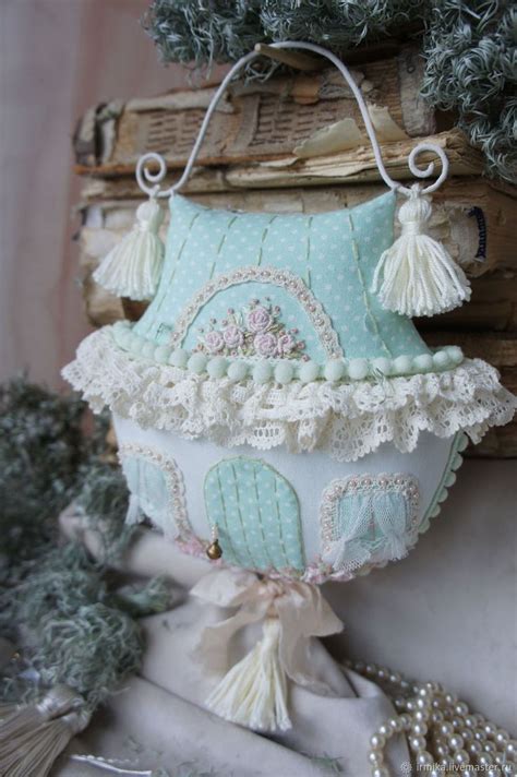 Текстильный домик подвеска Оберег Мятный Shabby Chic Diy Crafts Hand Embroidery Patterns