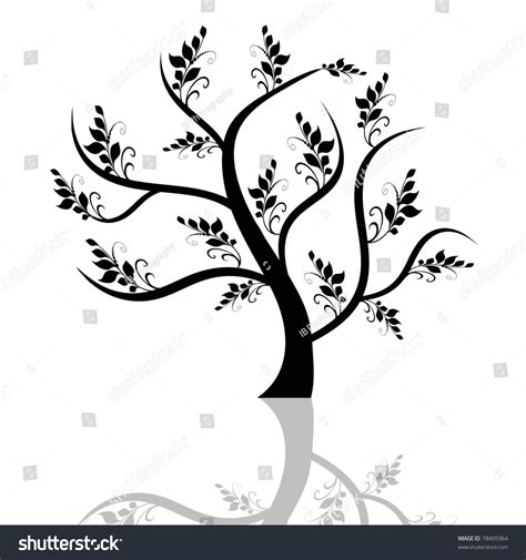 Beautiful Abstract Art Tree Reflection On Stock Vector Royalty Free 78405964 Shutterstock
