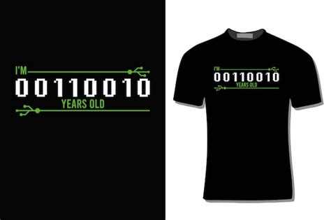 premium vector 50th birthday binary code computer programmer t shirt