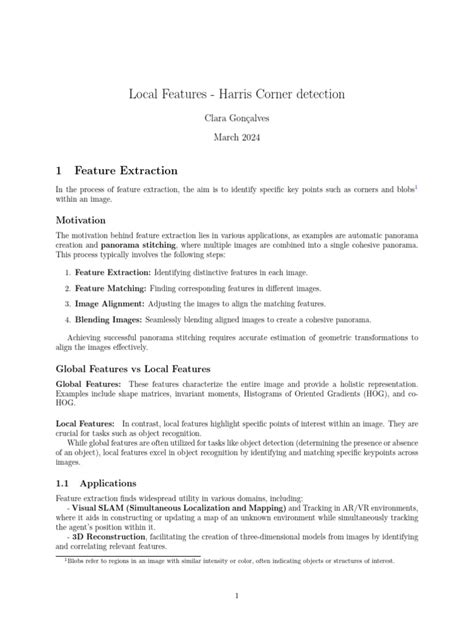 local features harris corner detection pdf eigenvalues and