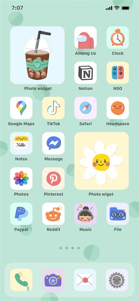 Hand Drawn Kawaii Cute Icons L Unique Ios 14 Aesthetic App Icon Theme