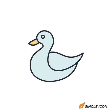 Duck Icon Illustration Duck Symbol Isolated On White Background 47794617 Vector Art At Vecteezy