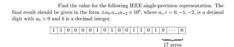 Solved Find The Value For The Following IEEE Chegg