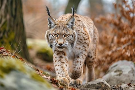 Premium Ai Image A Lynx In A Stealthy Prowling Stance