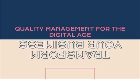 Digital Transformation And Quality Management