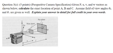 Solved Question A Points Perspective Camera Chegg