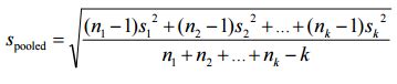 Pooled Standard Deviation