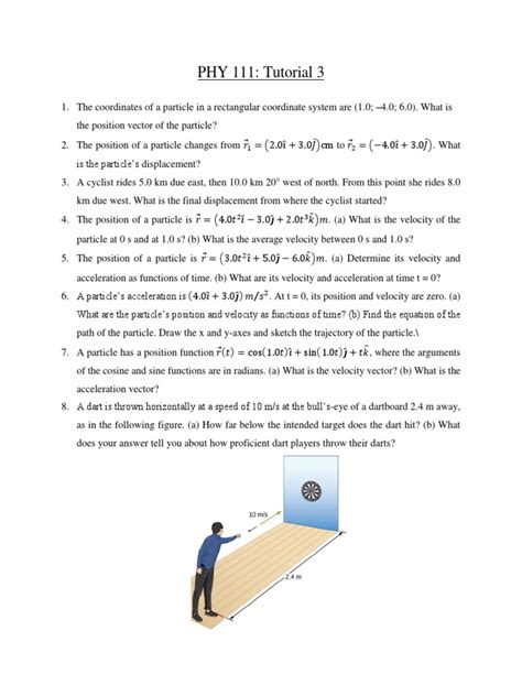 Phy 111 Tutorial 3 Pdf Acceleration Applied And Interdisciplinary Physics