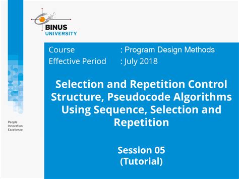 SOLUTION Session 05 Selection And Repetition Control Structures And
