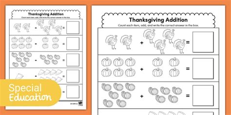 Thanksgiving Addition Worksheet For 1st Grade Twinkl Usa