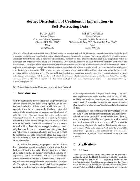 [pdf] secure distribution of confidential information via self