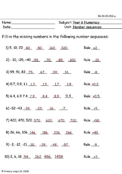 Geometric Sequences Worksheet Tes
