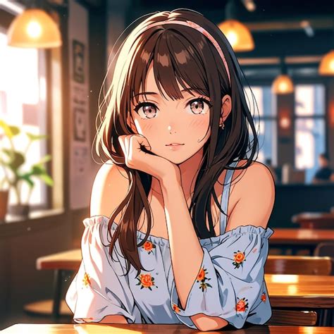 Create An Animestyle Illustration Of A Young And Beauty Premium Ai