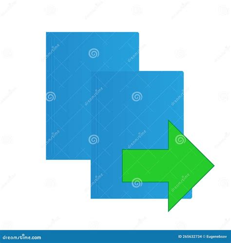 file computer folder icon with copy or move arrow isolated on white