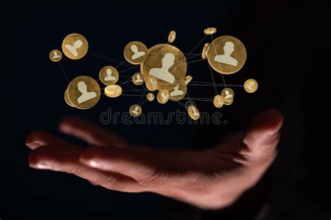 3d Rendering Of An Abstract Human Icons On Hand Network Of Physical Devices On The Internet