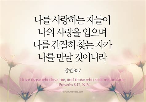 잠언8장17절 나를 사랑하는 자들이 나의 사랑을 입으며 나를 간절히 찾는자가 나를 만날것이니라 네이버 블로그