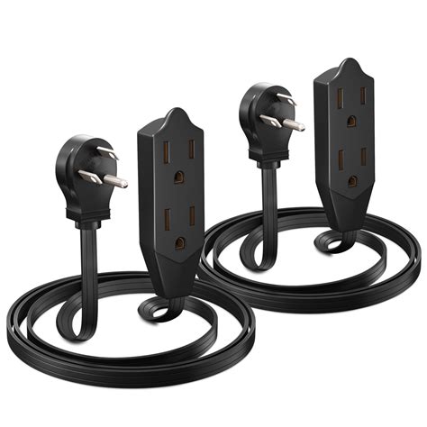 Maximm Cable 3 Feet Flat Plug Extension Cord Wire Multi Outlet 3