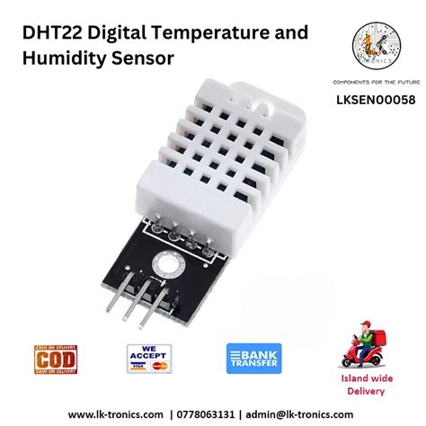Dht22 Digital Temperature And Humidity Sensor Lk Tronics