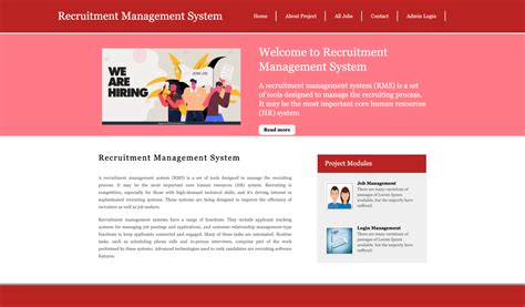 Python Django Mysql Recruitment Management System Project