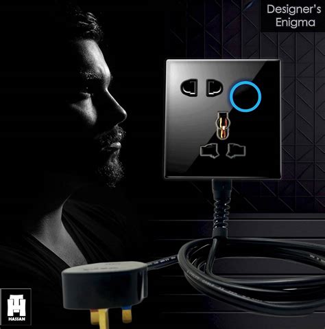 Hassan Single Socket Neon Indicator Extension Premium Tempered Glass