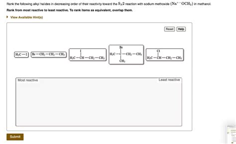 Rank The Following Alkyl Halides In Decreasing Order Of Their Reactivity Toward The Sv2 Reaction