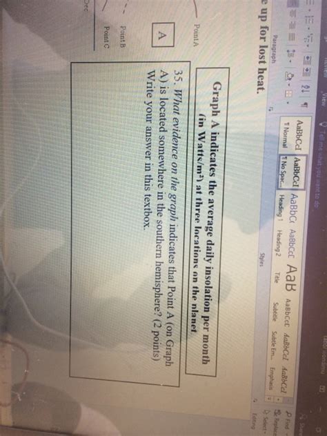 Solved What Evidence On The Graph Indicates That Point A On