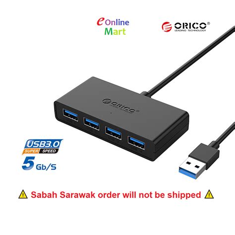 Orico Usb 3 0 5gbps Superspeed 4 Port Usb Hub 1 To 4 Port Usb Splitter 3 0 Usb Hubs Shopee