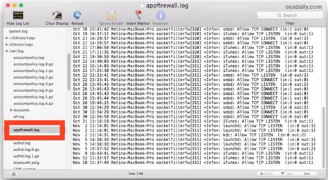 How To View And Watch The Firewall Log In Mac Os X