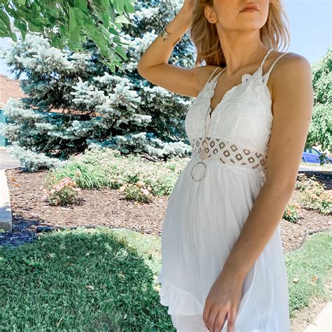 Romantic Summer Dresses White Lace Flowy Midi Dress Flowy Midi Dress Trendy Clothes For Women