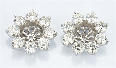 Lot 419 Platinum Pair Of Diamond Earring Jackets Case Auctions