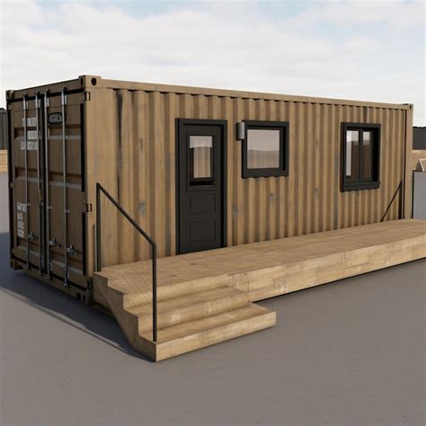 Premium Photo A Model Of A Shipping Container With A Wooden Deck