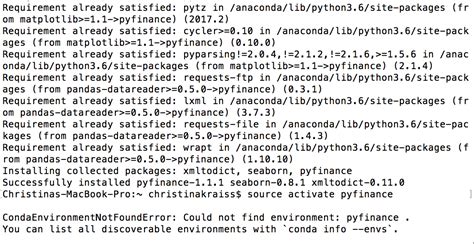 Package Cannot Activate Pyfinance In Anaconda Stack Overflow