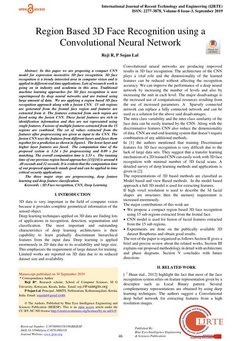 Pdf Region Based 3d Face Recognition Using A Convolutional Neural Network
