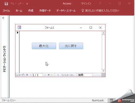 【access】最大化／最小化されたフォームを元に戻す ほそぼそプログラミング日記