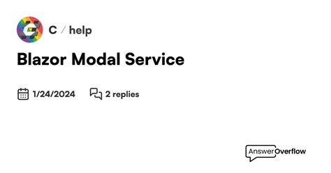 Blazor Modal Service C